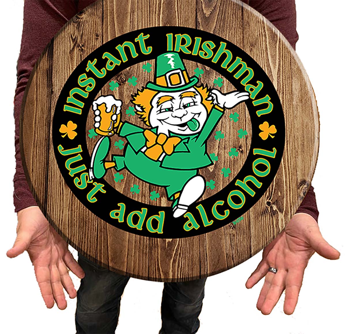 Bar Sign Irish Man - Just Add Alcohol Shamrock Irish Pub Sign 18 Inch ...