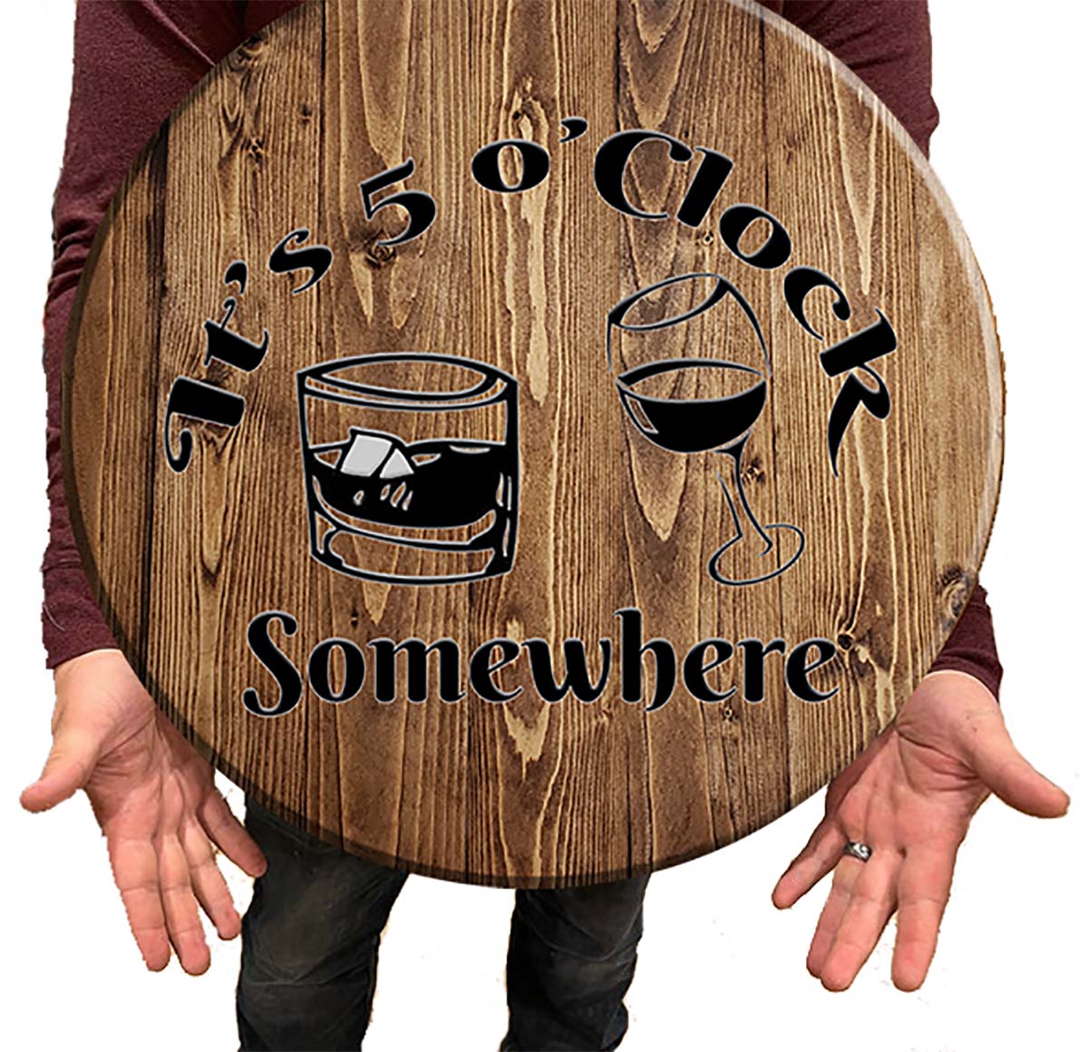 Bar Sign Drinks 5 O Clock Somewhere Five Oclock Somewhere Sign 18 Inch ...