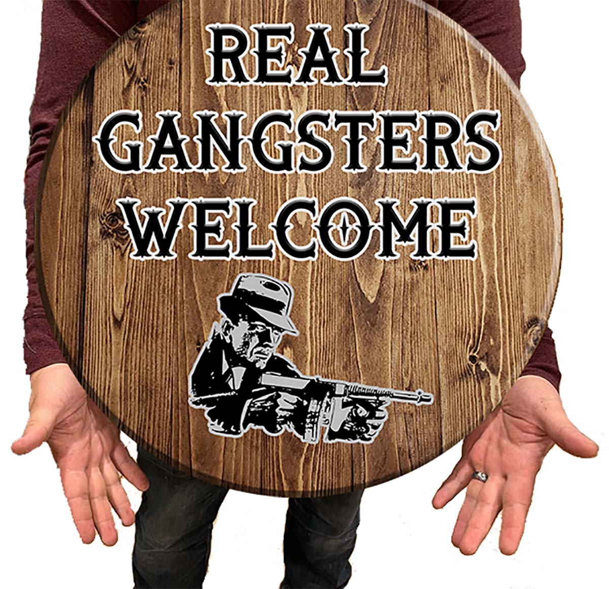 Bar Sign Gangster Mobster Welcome Pub Sign 18 Inch Bar Man Cave Signs ...