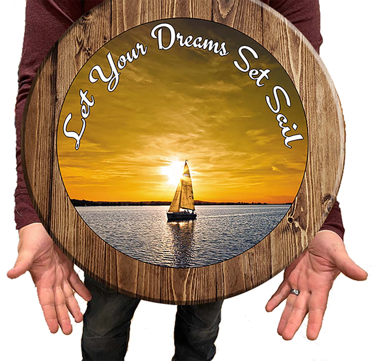 Bar Sign Dreams Set Sail Boat Sunset Pub Sign 18 Inch Bar Man Cave ...